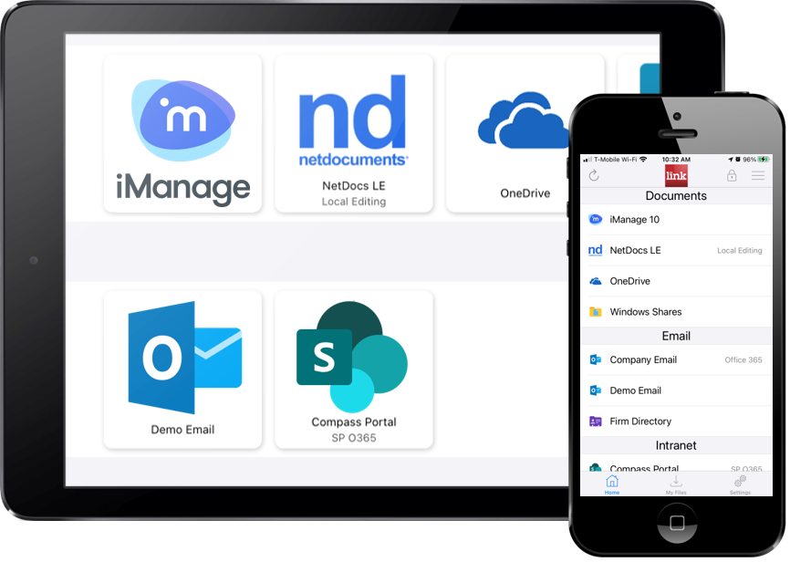 iphone ipad imanage nd outlook sharepoint